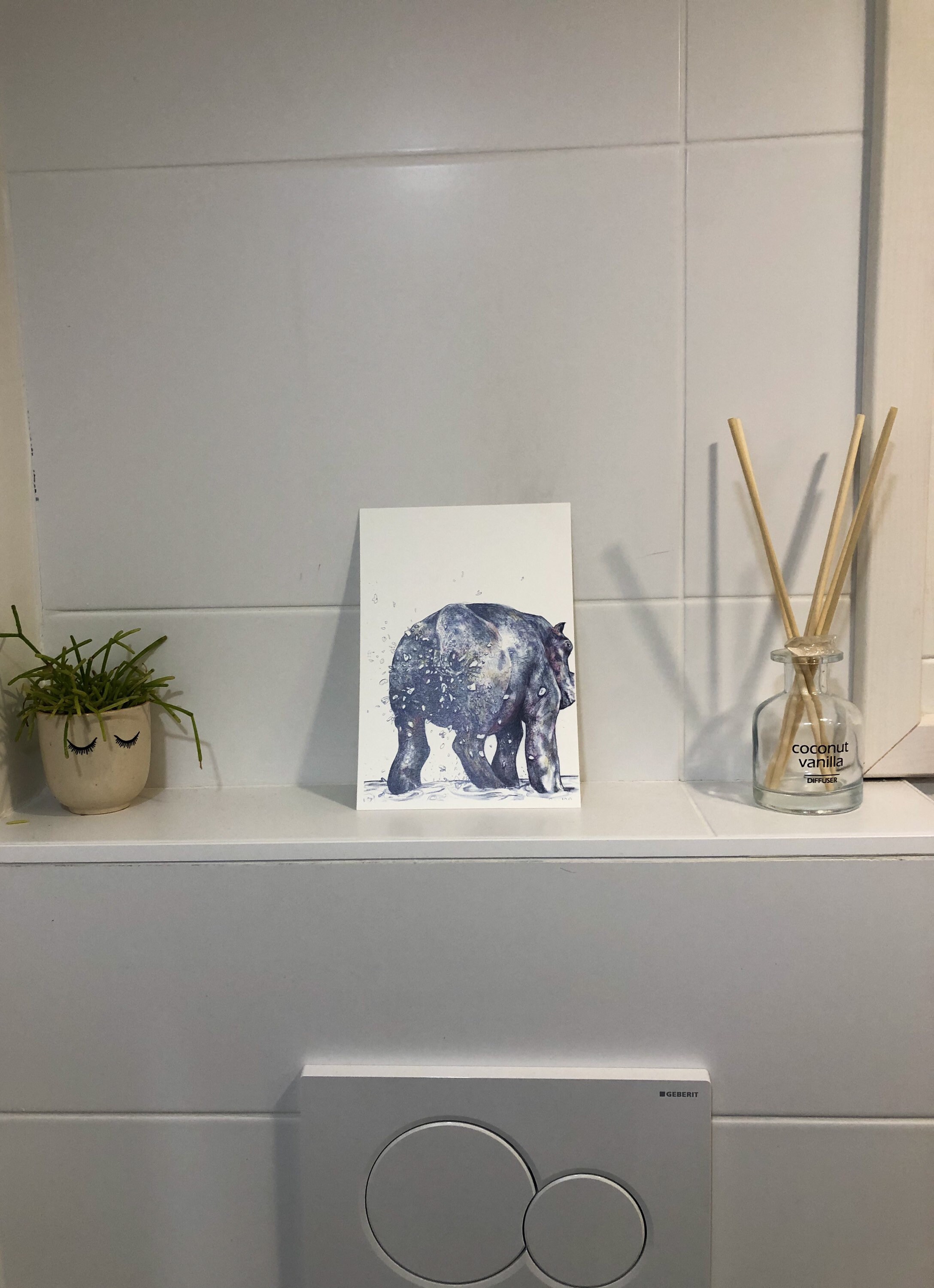 Pooping Hippo Funny Toilet Art Decoration | Animal Poster | Print - Etsy