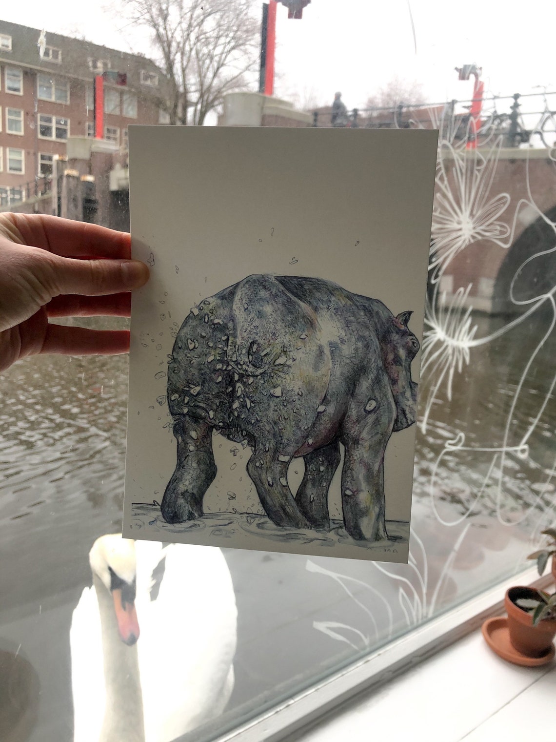 Pooping Hippo Funny Toilet Art Decoration | Animal Poster | Print - Etsy