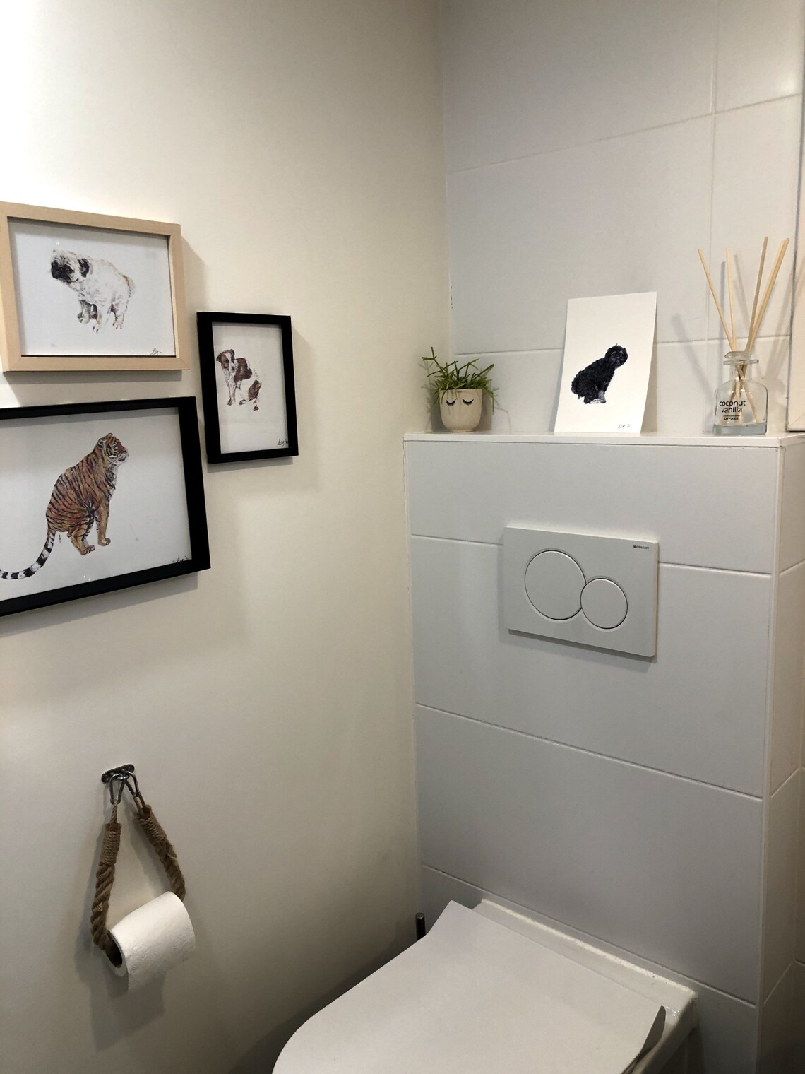 Pooping Black Dog Art Print | Funny Bathroom Toilet Poster - Etsy
