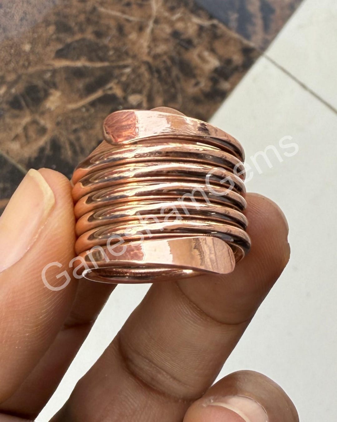 Pure Copper Ring, Thick Plan Copper Ring Handmade Solid Copper Ring ...
