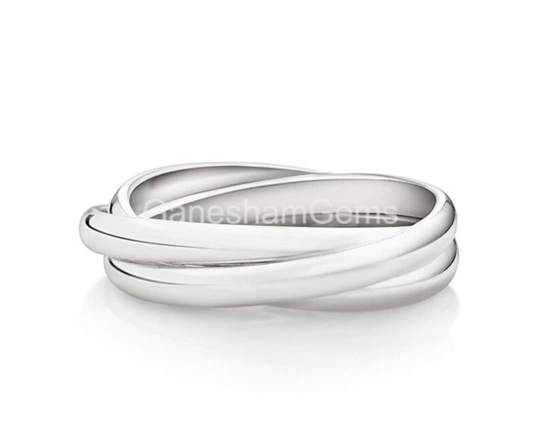 Handmade 925 Sterling Silver Interlocking Rolling Ring - Etsy