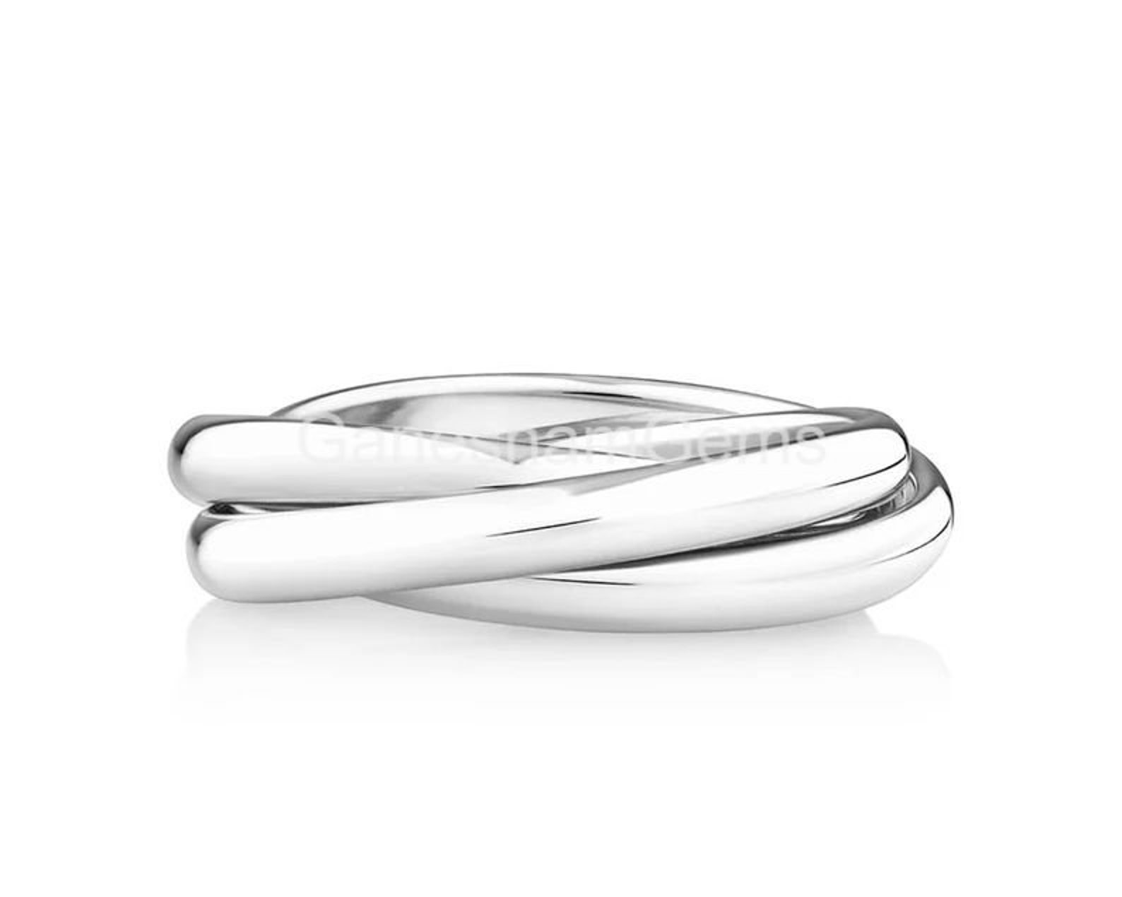 Handmade 925 Sterling Silver Interlocking Rolling Ring - Etsy