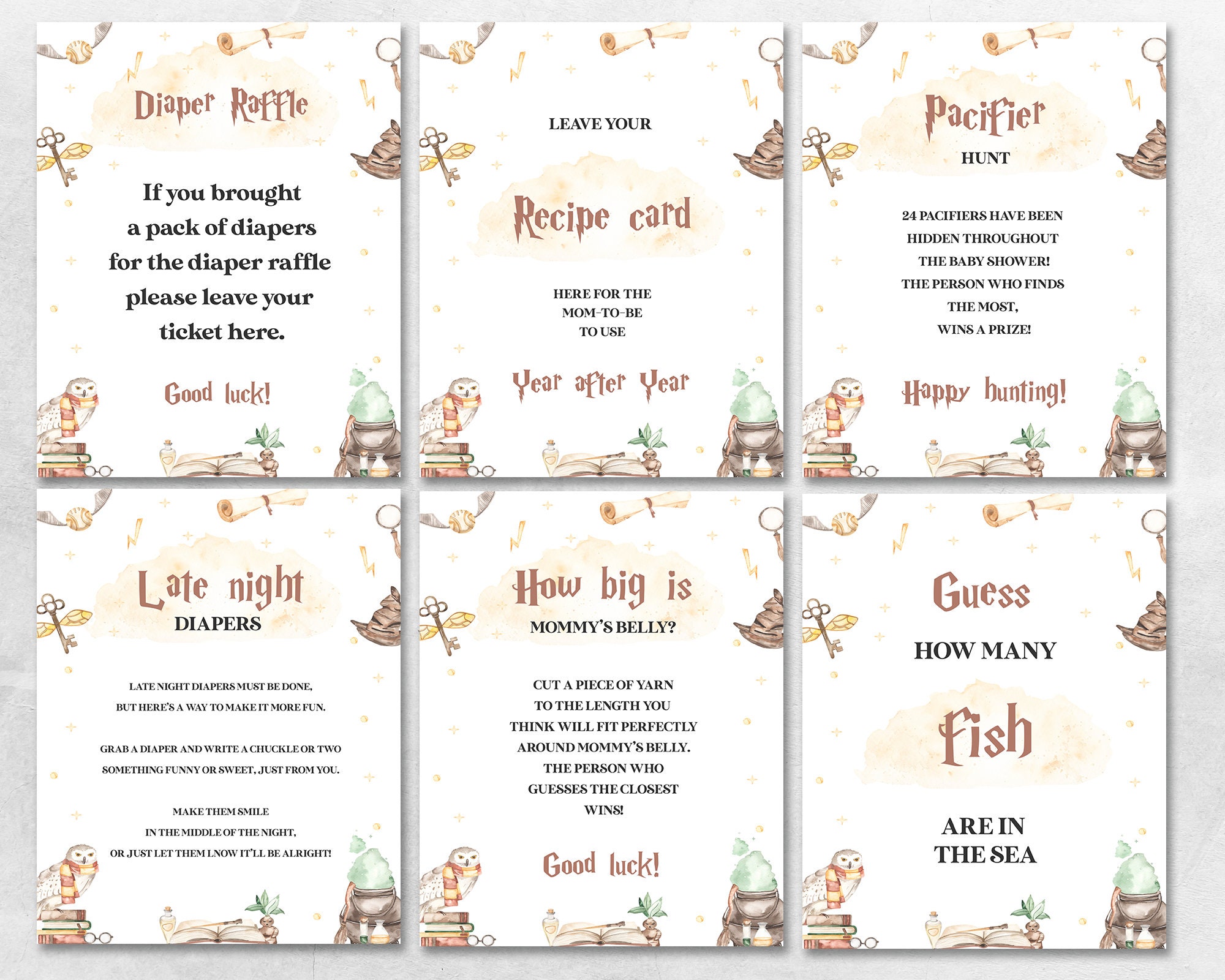 Editable Wizard Baby Shower Games Bundle Magician Baby Shower - Etsy