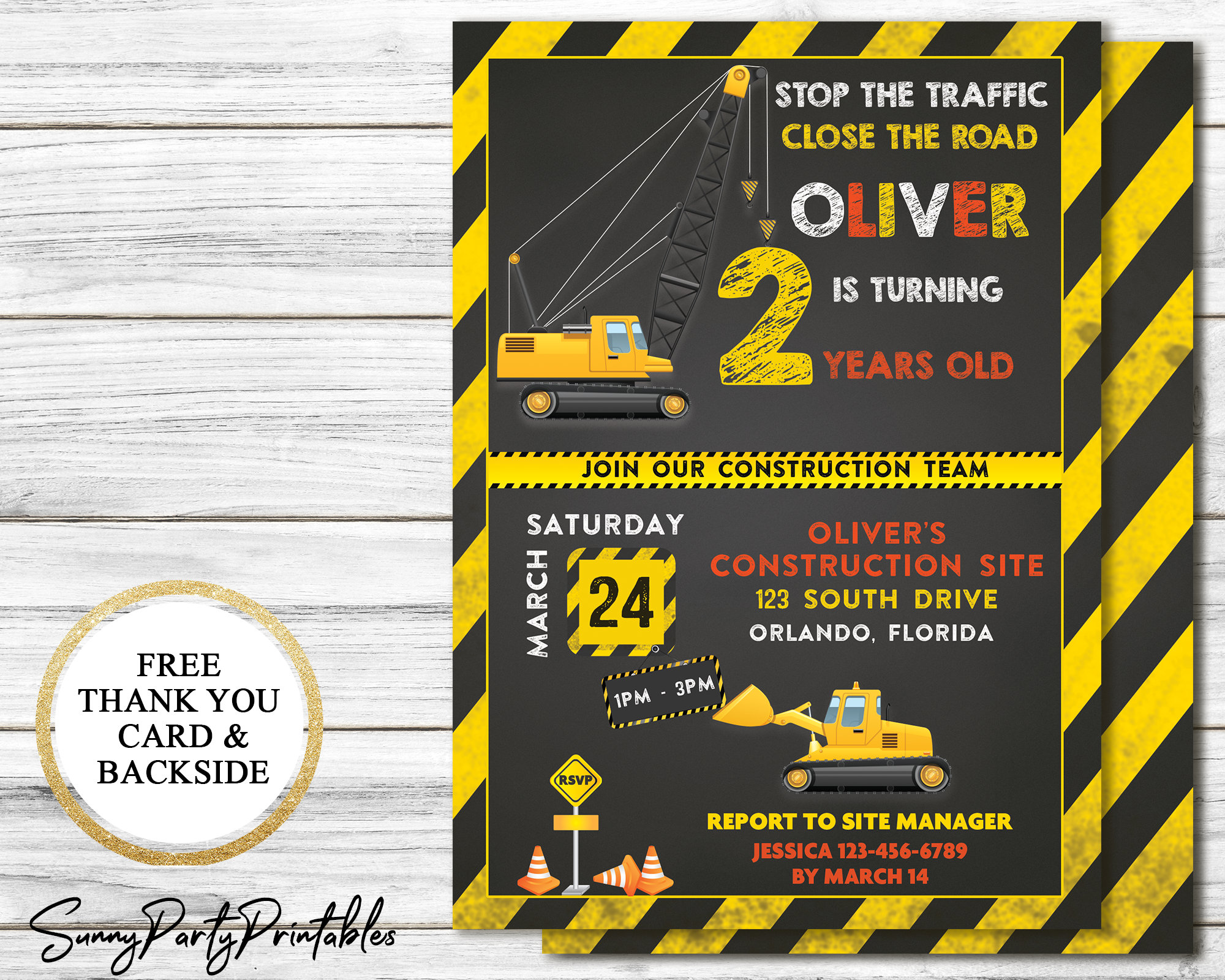 Construction Birthday Invitation, Construction Party Invitation ...