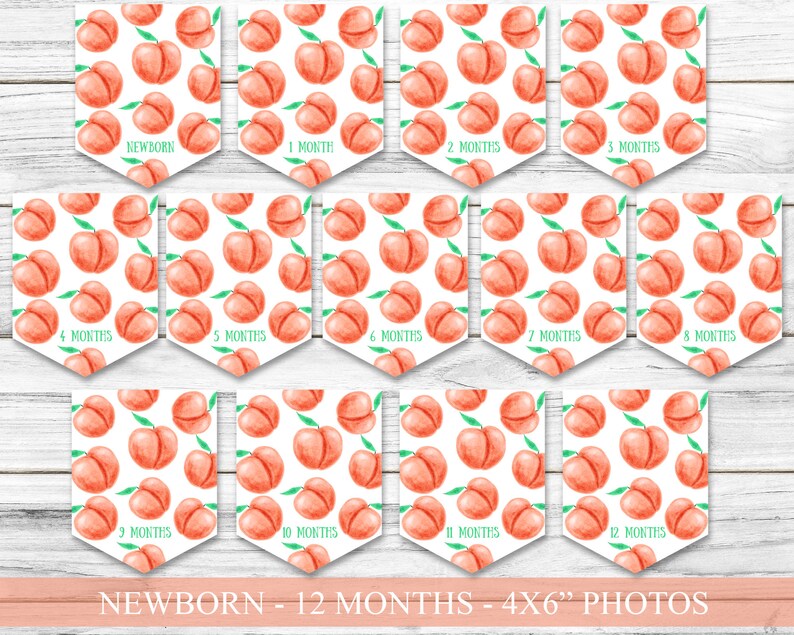 Peach Monthly Banner, Sweet as A Peach Monthly Banner, Peach Birthday ...