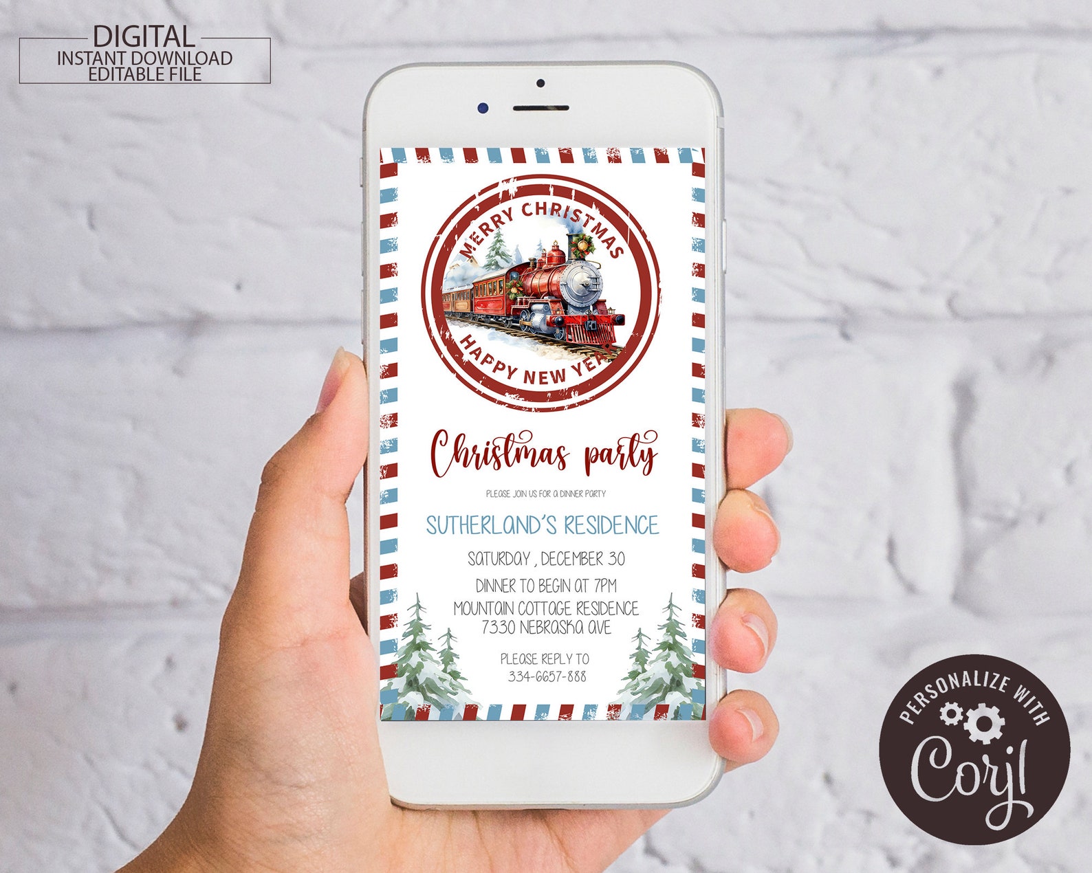 Editable Polar Express Invitation, Holiday Dinner Invite Printable ...