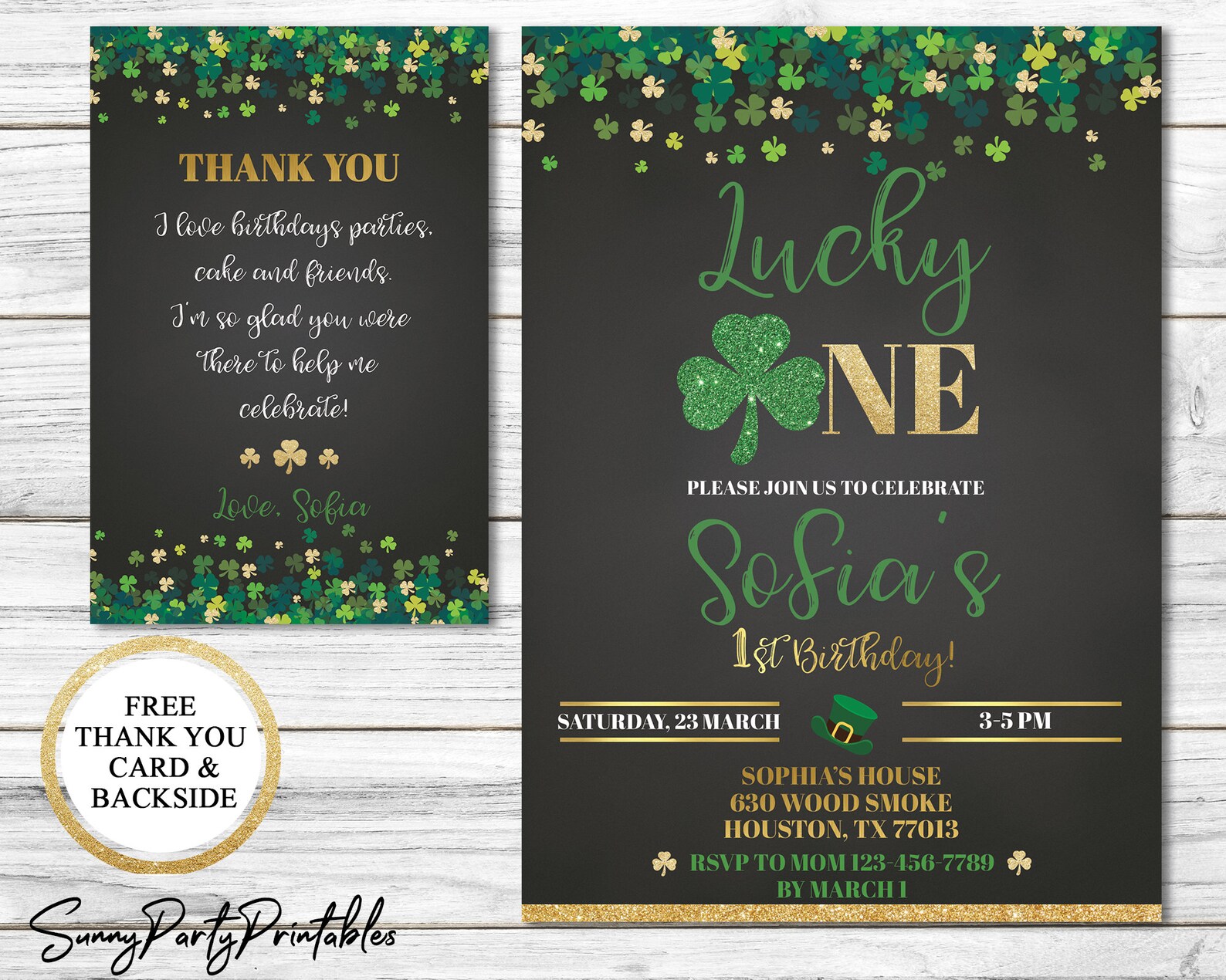Lucky One Birthday Invitation, St. Patrick's Day First Birthday ...