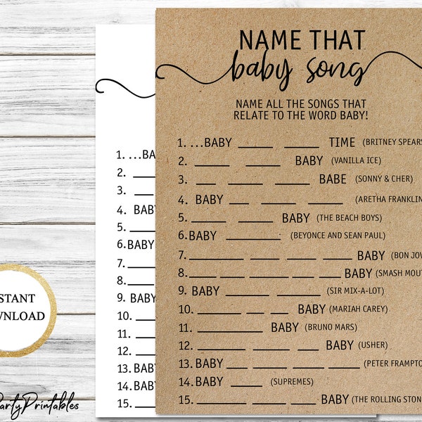 Baby shower name that tune template - Etsy France