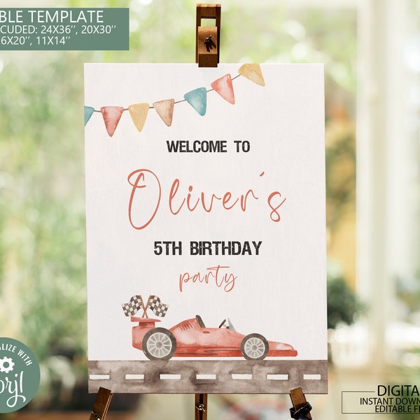 Race Car Theme Welcome Board - Etsy