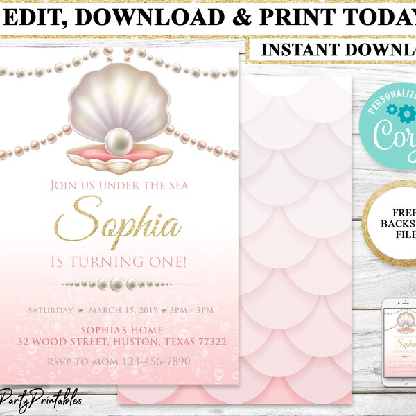 Seashell Invitation - Etsy