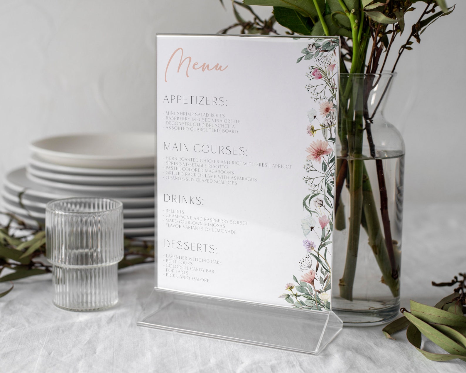 Editable Wedding Menu Template Printable Instant Download | Etsy