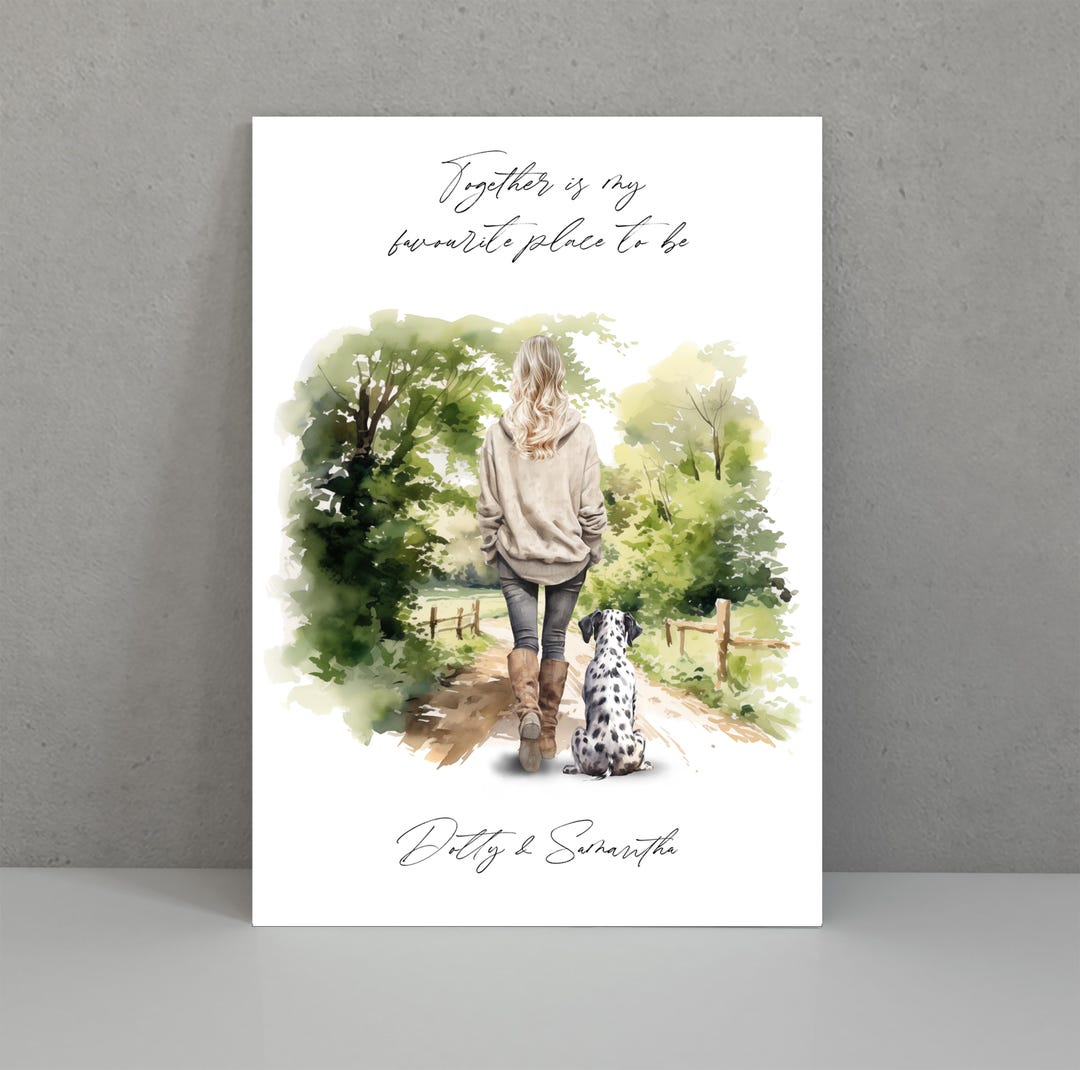 Personalized Pet & Owner Print: Custom Dog Portrait (digital Option) - Etsy