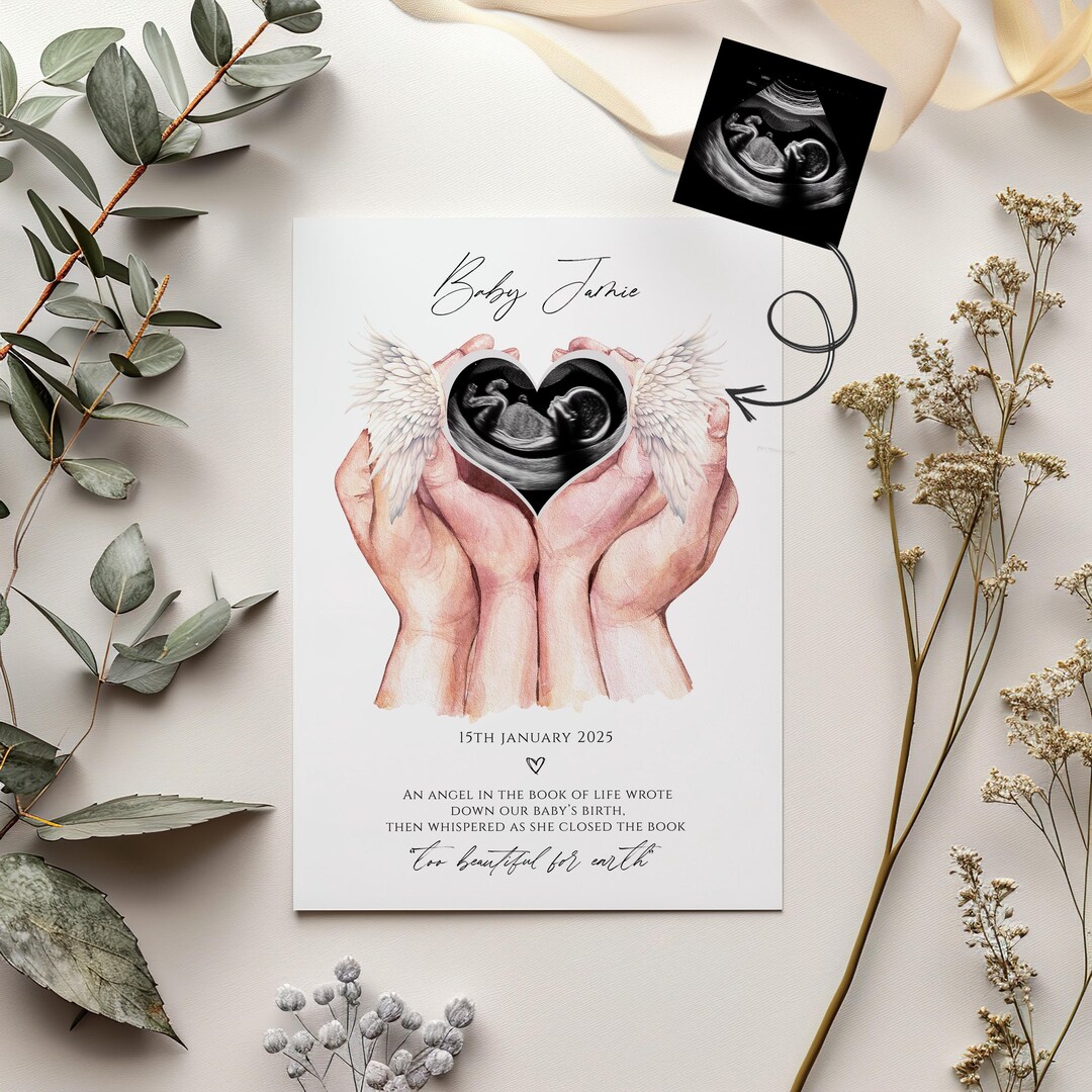 Personalized Angel Baby Memorial Print: Ultrasound Scan Keepsake - Etsy