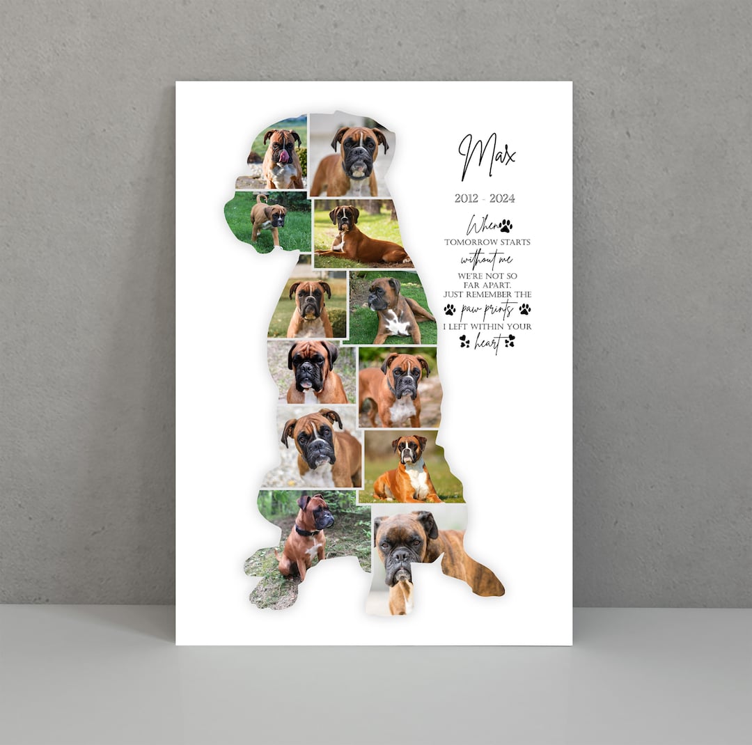Personalized Boxer Dog Photo Collage Print: Pet Memorial Keepsake - Etsy