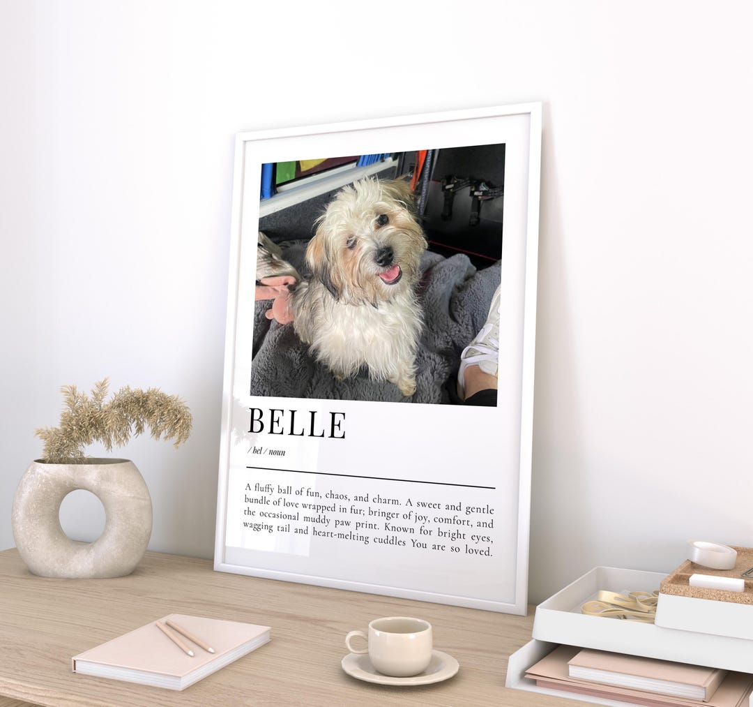 Personalised Pet Photo Print | Custom Dog Definition Poster | Dog Photo ...