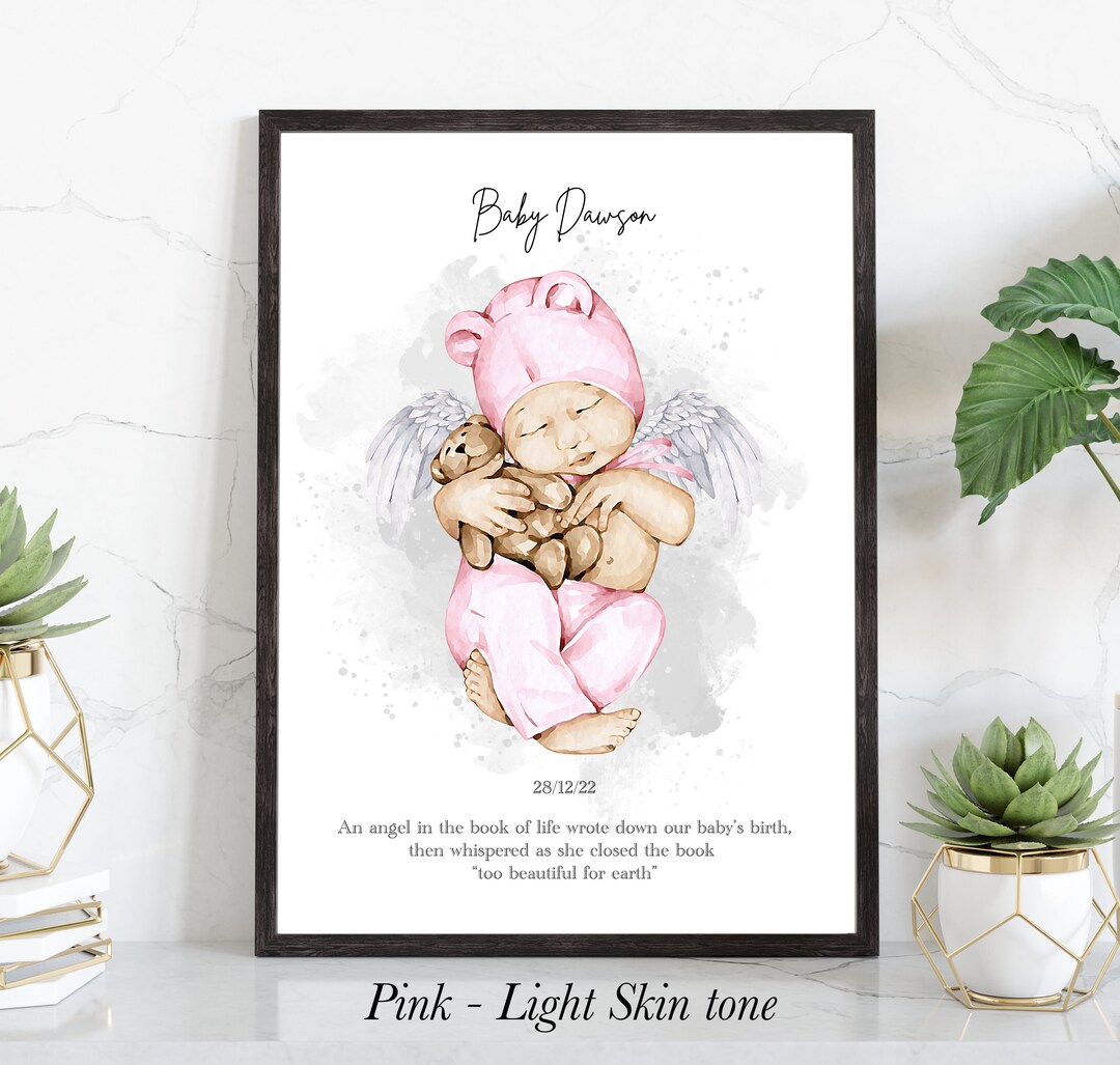Angel Baby Personalised Print, Miscarriage Memorial, Memories, Baby ...