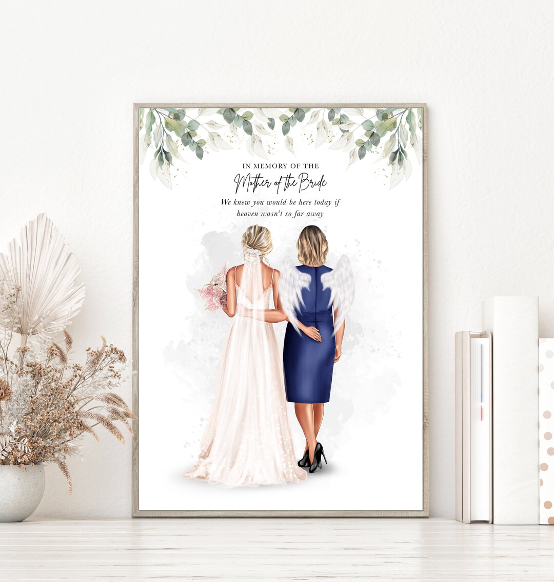 Mother of the Bride in Loving Memory Print, Memorial Personalised Gift ...