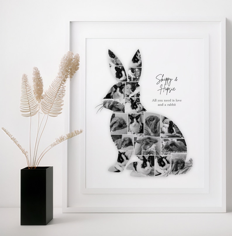 Personalized Rabbit Photo Collage: Pet Memorial Gift - Etsy