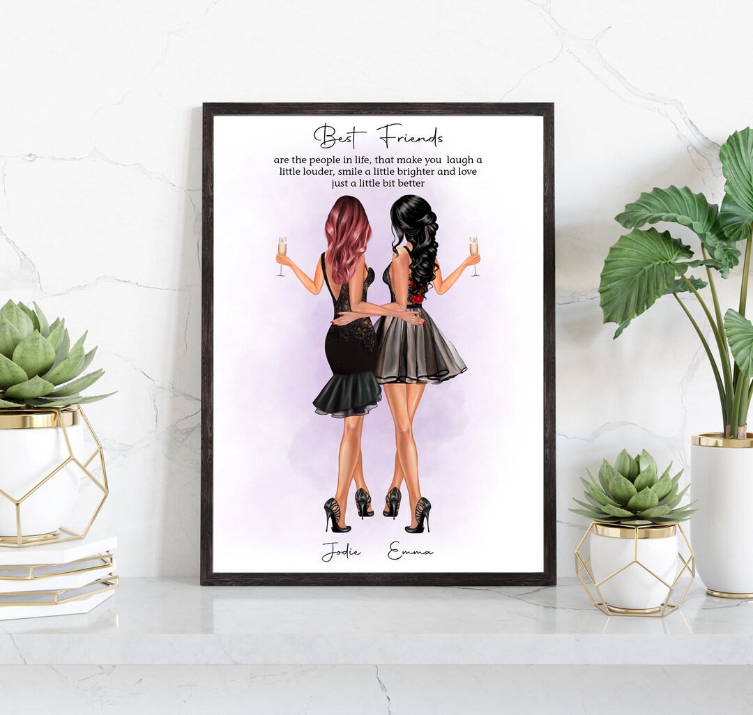 Best Friend Print Personalised Print Quote Wall Art Best - Etsy UK