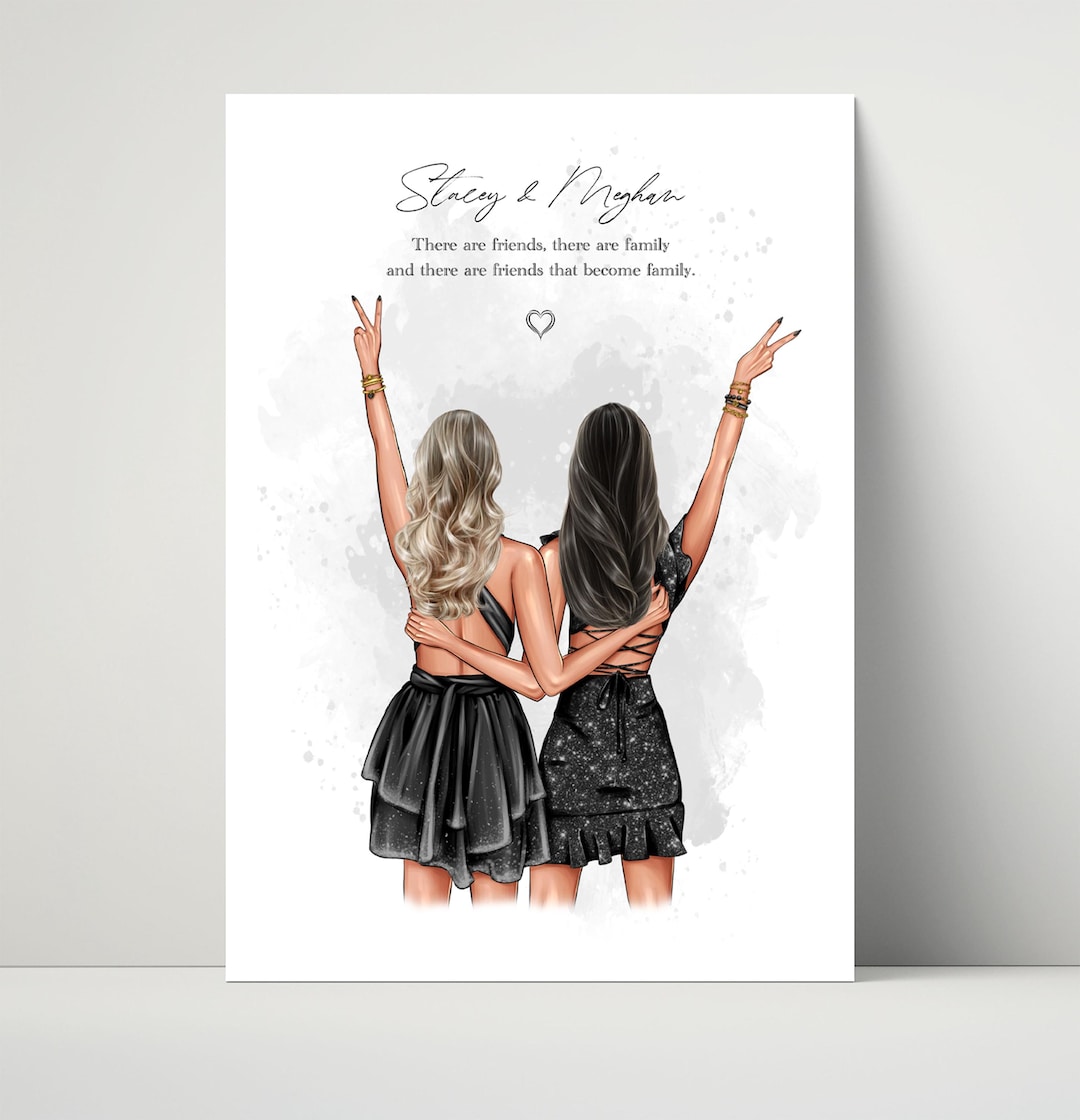 Best Friends Print, Friendship Poster, Friends Gift, Birthday Gift for ...