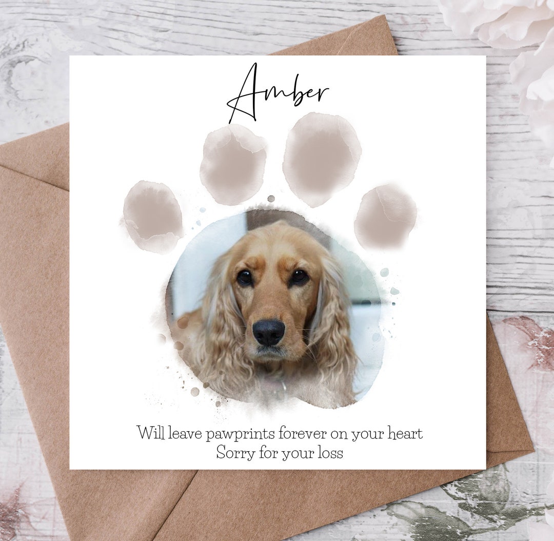 Personalised Pet Bereavement Card, Dog Sympathy Card, Loss of Pet ...
