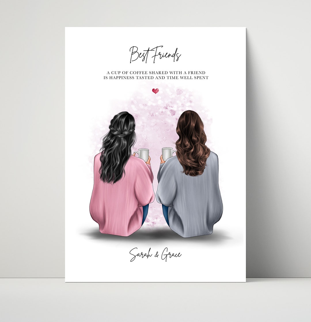 Best Friend Print, Friendship Poster, Friends Gift, Birthday Gift for ...