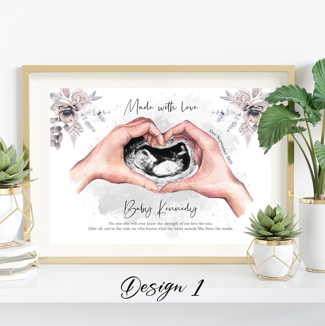 Personalised Pregnancy Scan Print Gift, Baby Scan Photo Print, Baby ...
