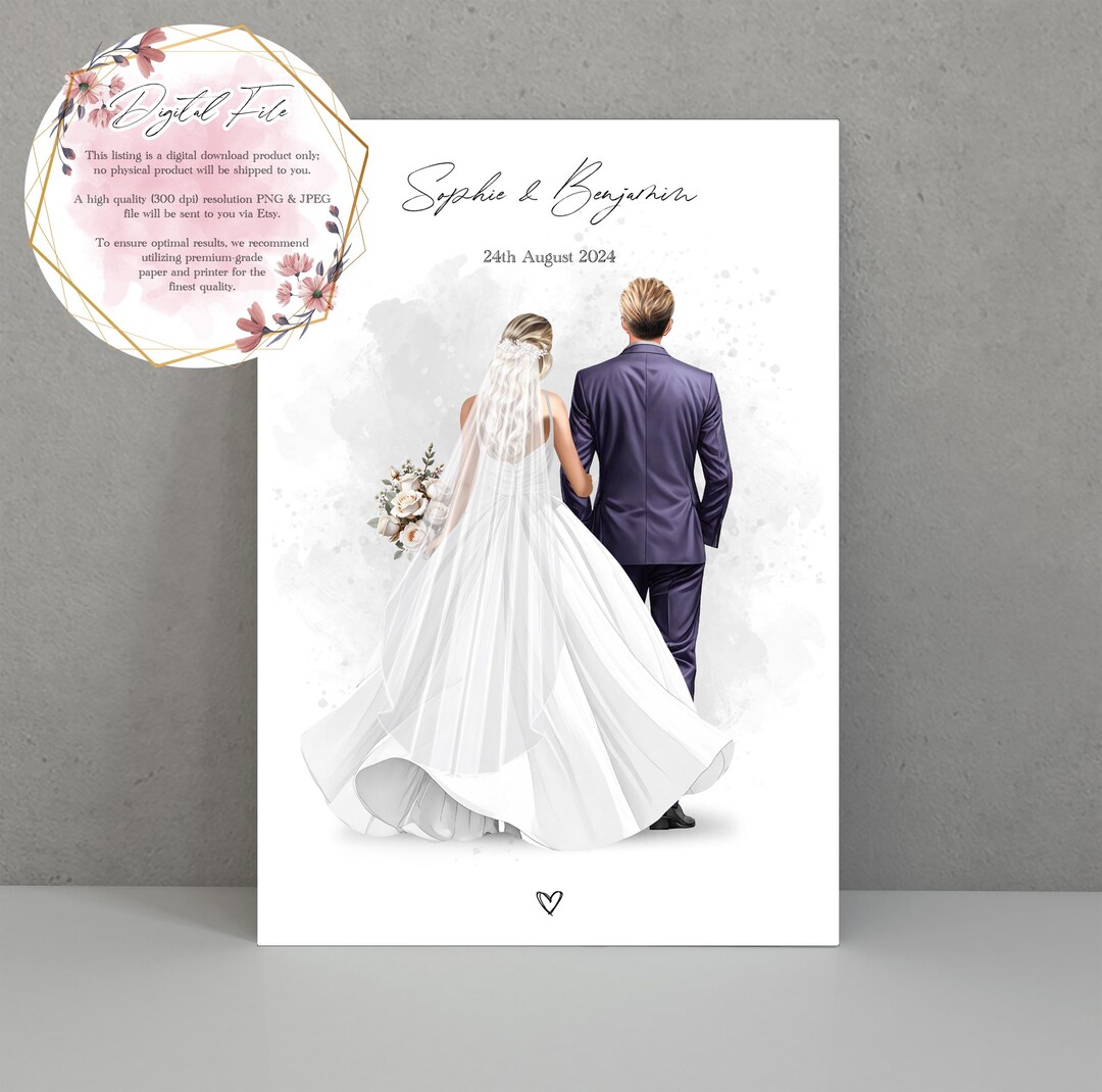 Bride & Groom Print, Wedding Poster, Personalised Wedding Day Gift ...