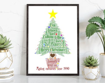 Christmas Word Tree | Etsy