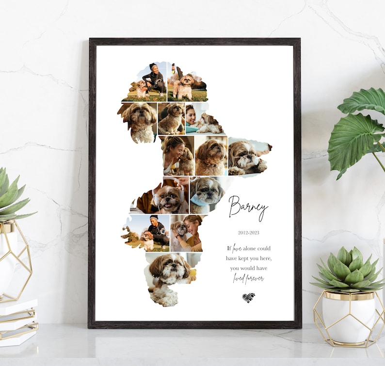Shih Tzu Photo Collage: Custom Pet Memorial Gift - Etsy UK