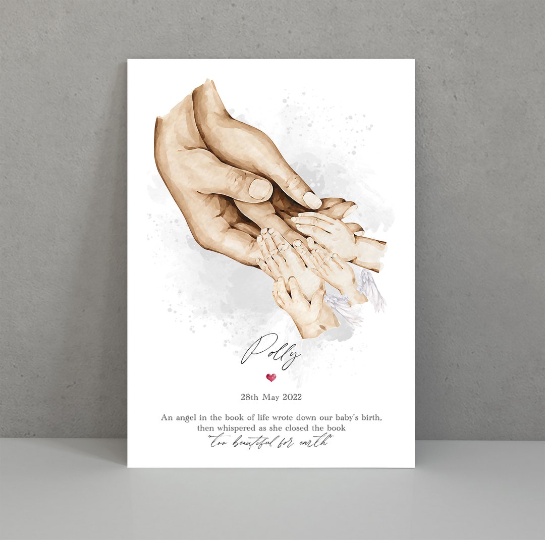Personalized Angel Baby Memorial Print: Family Keepsake - Etsy