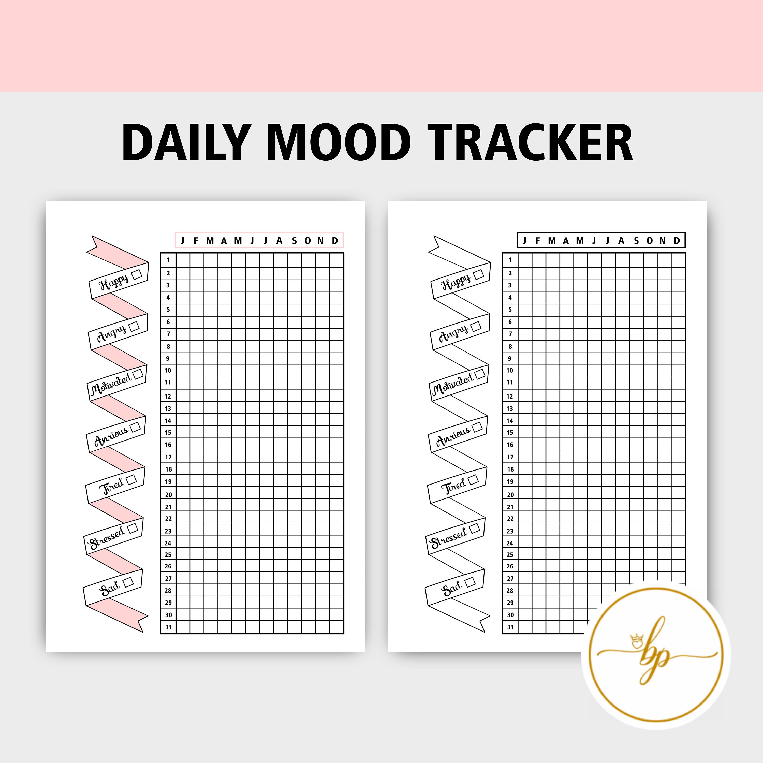 Daily and Monthly Mood Tracker - Etsy