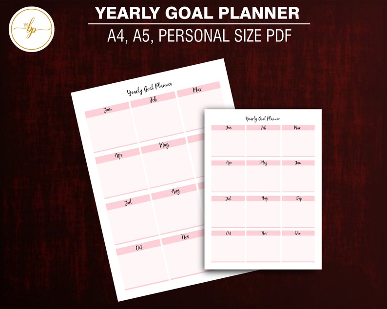 Yearly Goal Planner, Begin Your Year Right With Well Set Goals Using ...