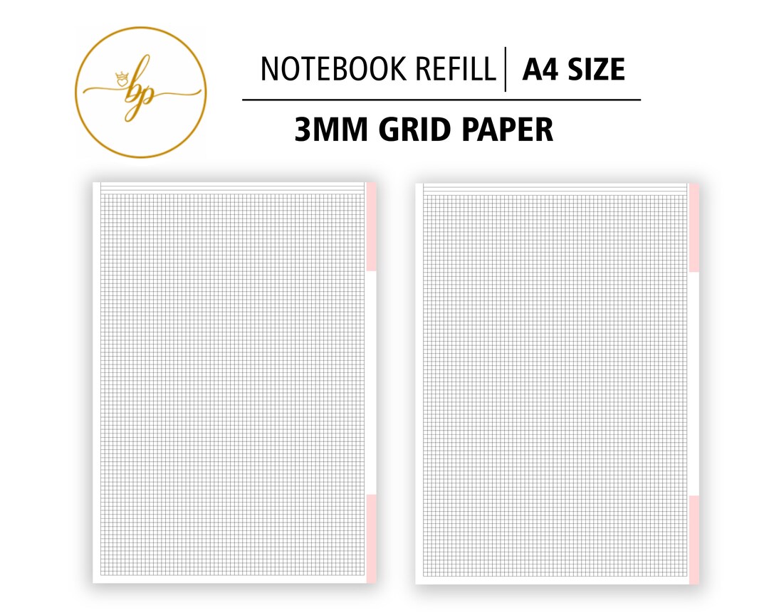 Notebook Refill A4 Size 3mm Grid Paper - Etsy