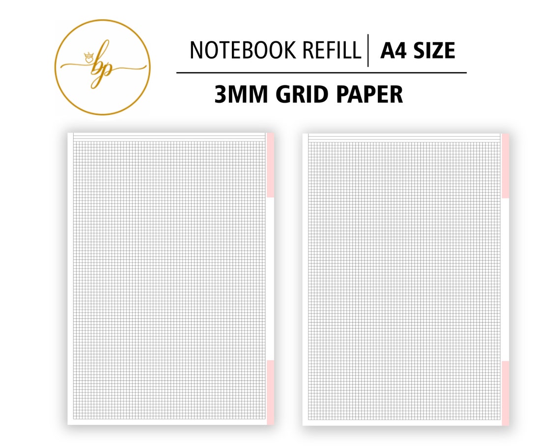 Notebook Refill A4 Size 3mm Grid Paper - Etsy