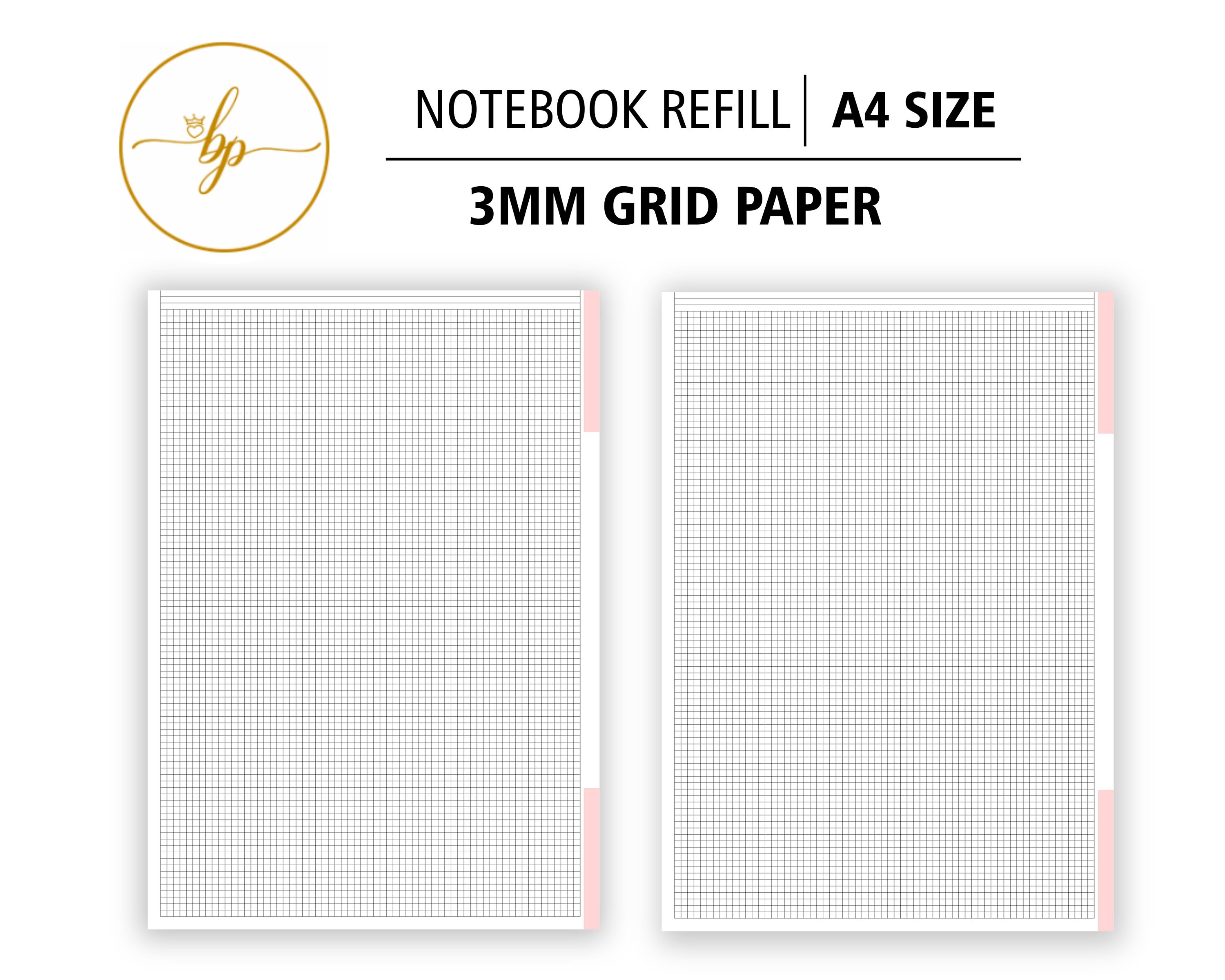 Notebook refill A4 size 3mm grid paper | Etsy