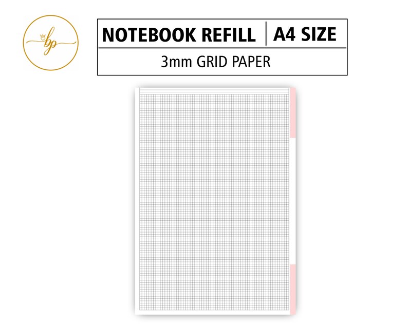 Notebook Refill A4 Size 3mm Grid Paper - Etsy