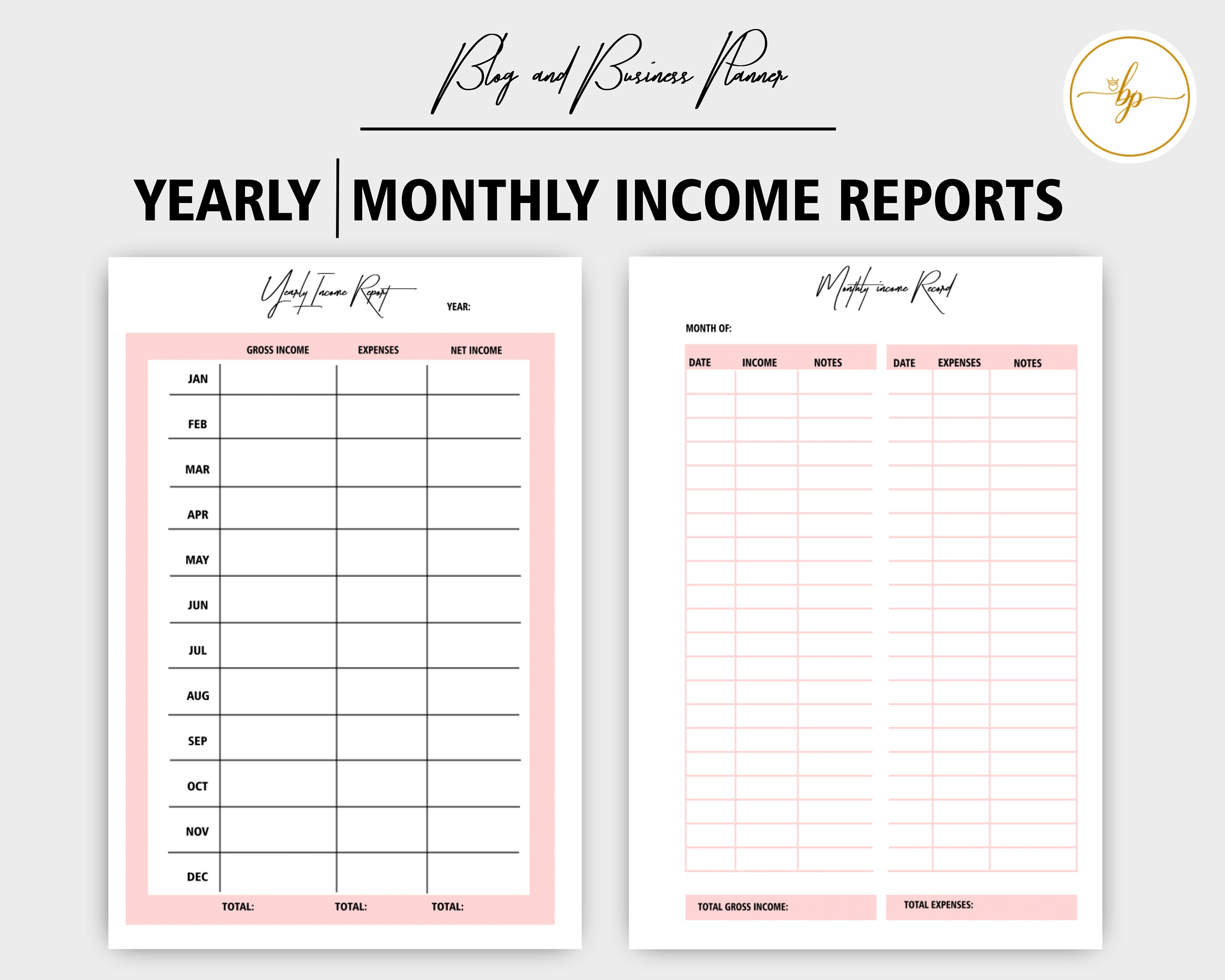 Yearly income report and monthly income record - Etsy España