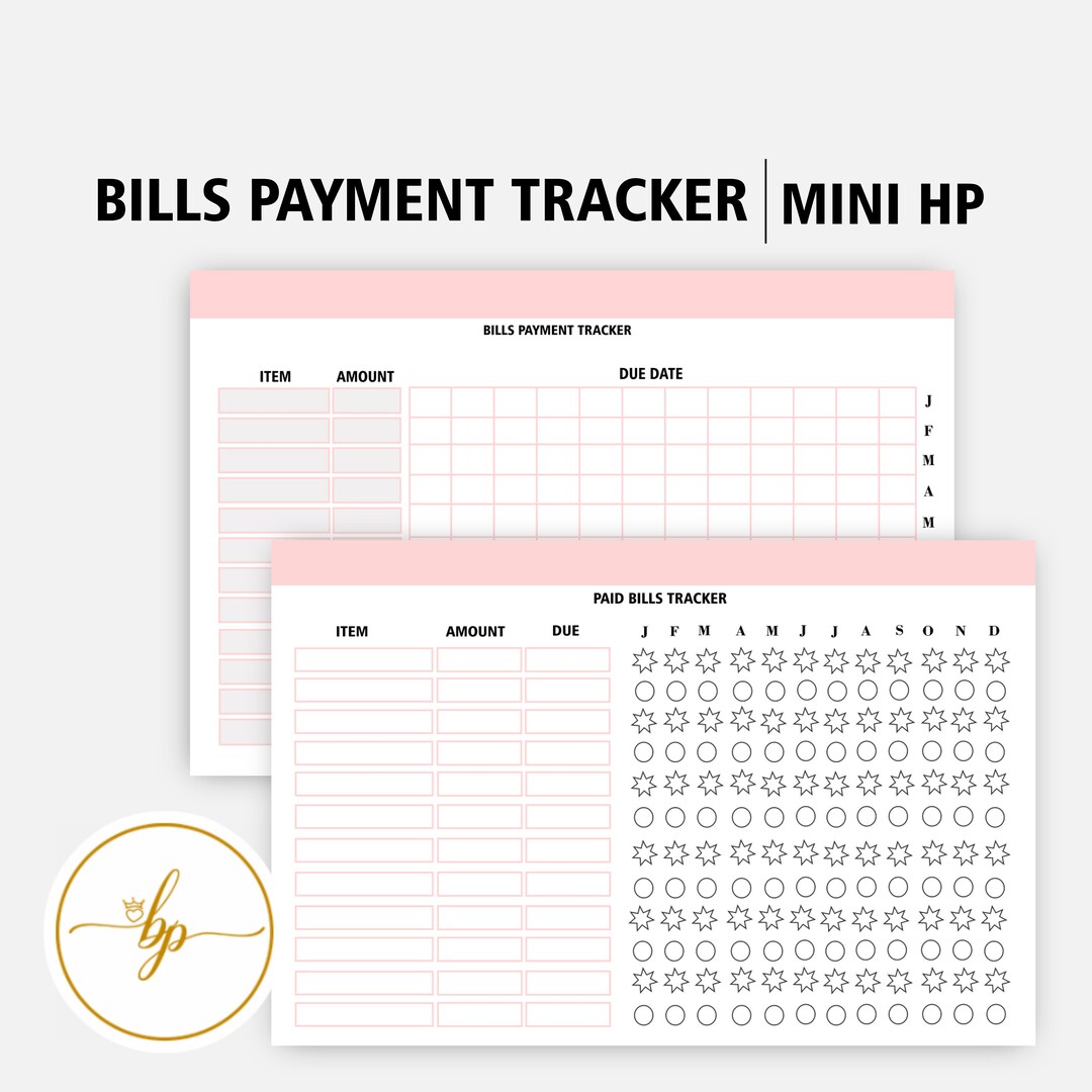 Yearly Bill Payment Tracker in Happy Planner Mini Size - Etsy