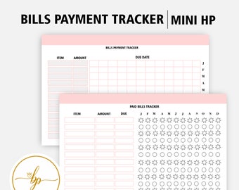 Yearly Bill Tracker Printable Bullet Journal Insert for Money ...