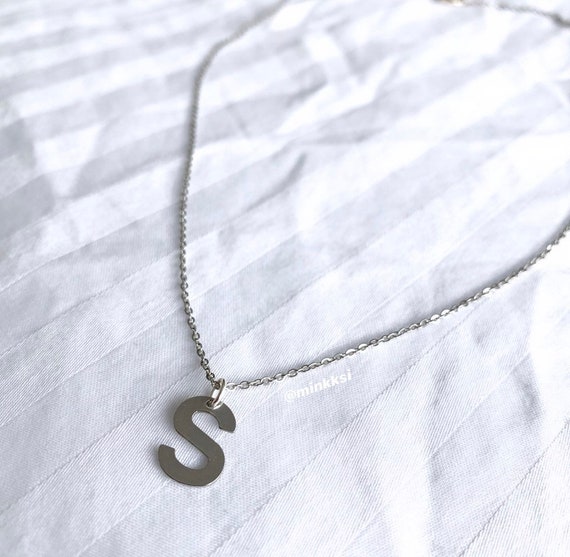 Collar inicial / oro collar inicial de acero inoxidable de | Etsy