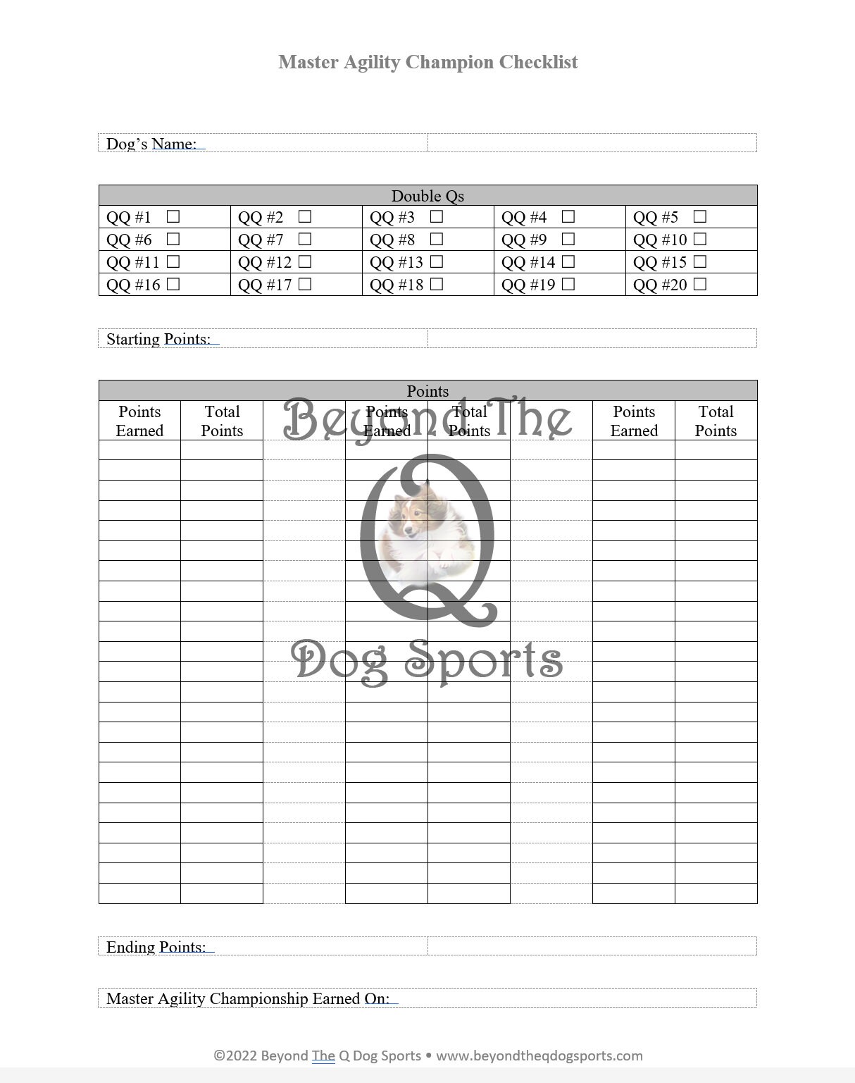 Dog Agility Competition Trial Forms Printable Pdfs General Forms Can Be ...