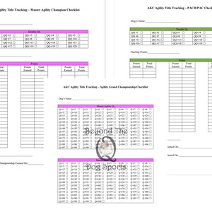 AKC Dog Agility Title Tracker Red - 29 Printable PDF Competition Forms ...