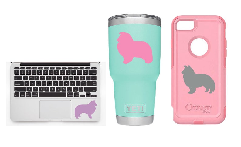 Shetland Sheepdog Sheltie Glitter or Holo Decal 4 Designs Custom Dog ...