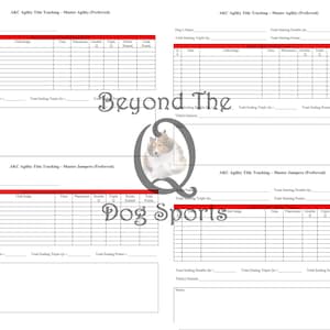 AKC Dog Agility Title Tracker Red - 29 Printable PDF Competition Forms ...