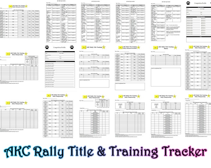 AKC Rally Title Tracking & Training Log Dog Training Obedience - Etsy