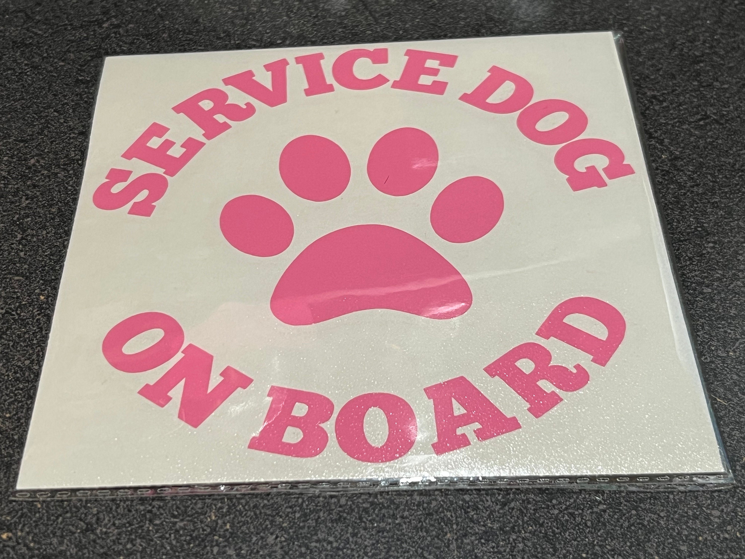 Service Dog on Board Decal for Car Trailer Motorhome Multiple Colors ...