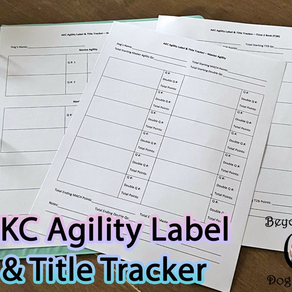 Akc Agility Title Tracking - Etsy