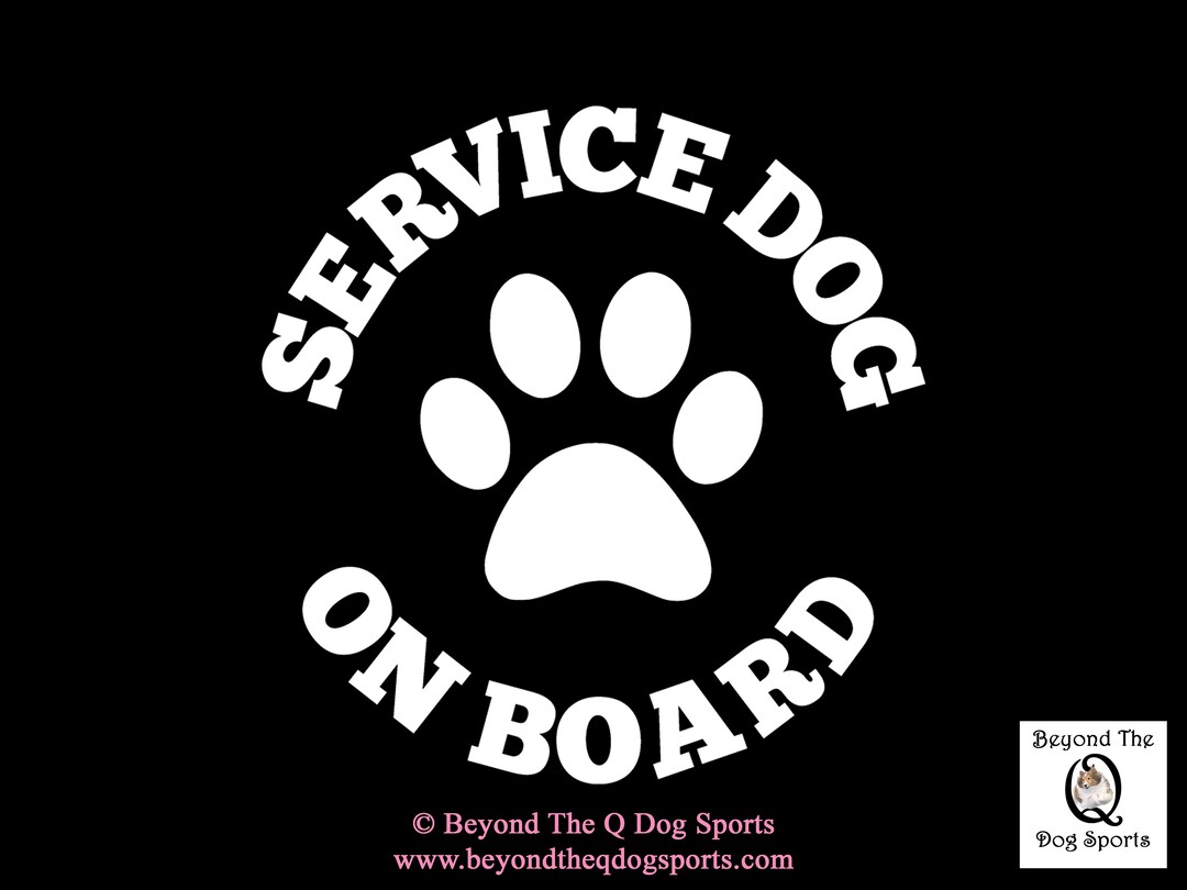 Service Dog on Board Decal for Car Trailer Motorhome Multiple Colors ...