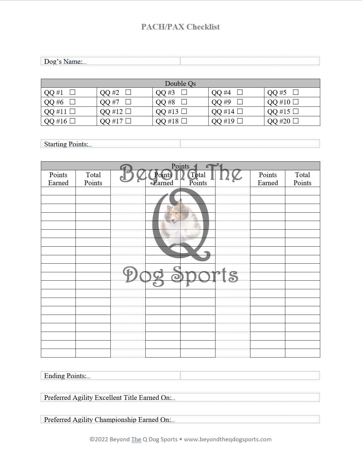 Dog Agility Competition Trial Forms Printable Pdfs General Forms Can Be ...